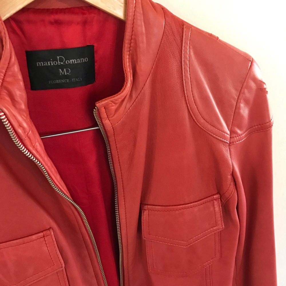 Mario Romano Red Italian Leather Jacket - Gem